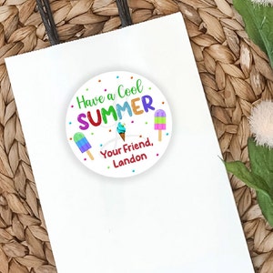 Personalized Kids Summer Sticker, Custom Last Day of School Label, End ...