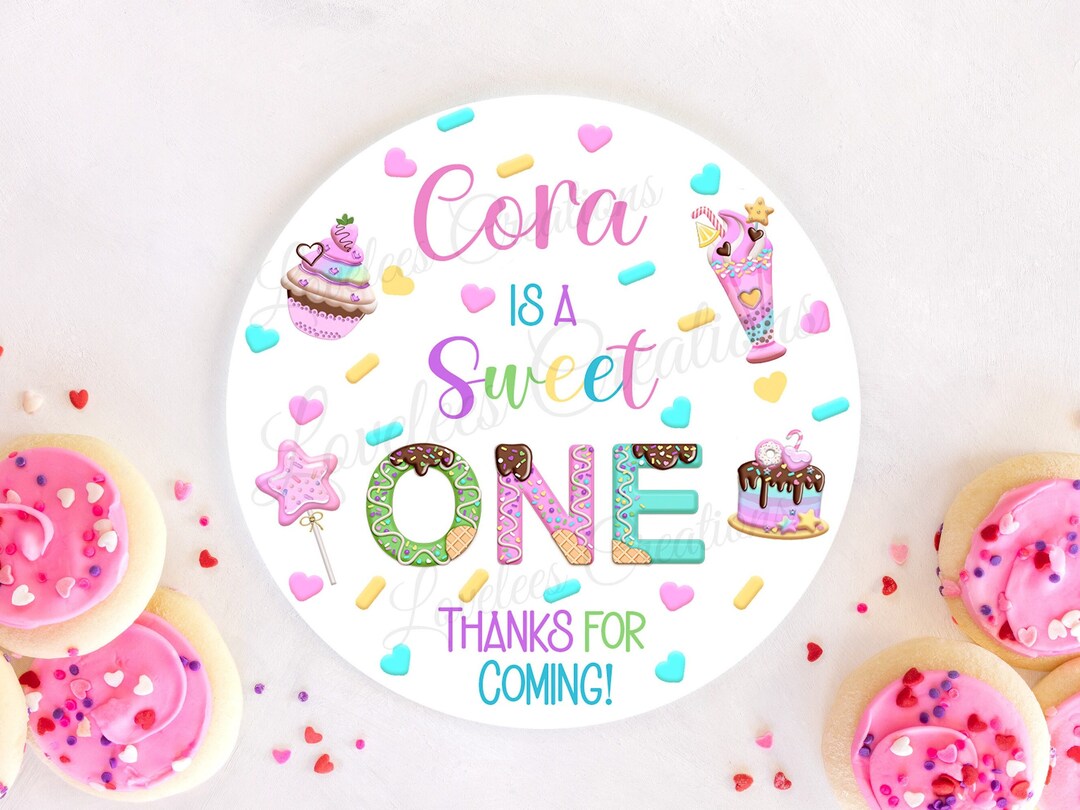Sweet One Personalized 1st Birthday Stickers, First Birthday Custom ...