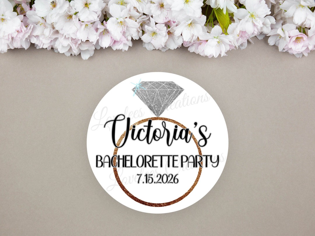 Bachelorette Party Favor Sticker, Personalized Bachelorette Party ...