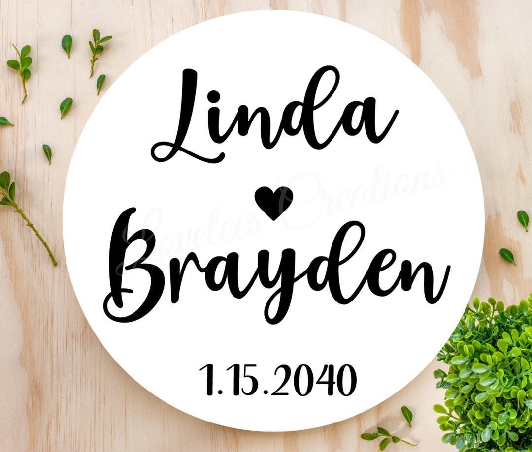 Personalized Wedding Couple Name Label, Wedding Favor Stickers, Thank ...