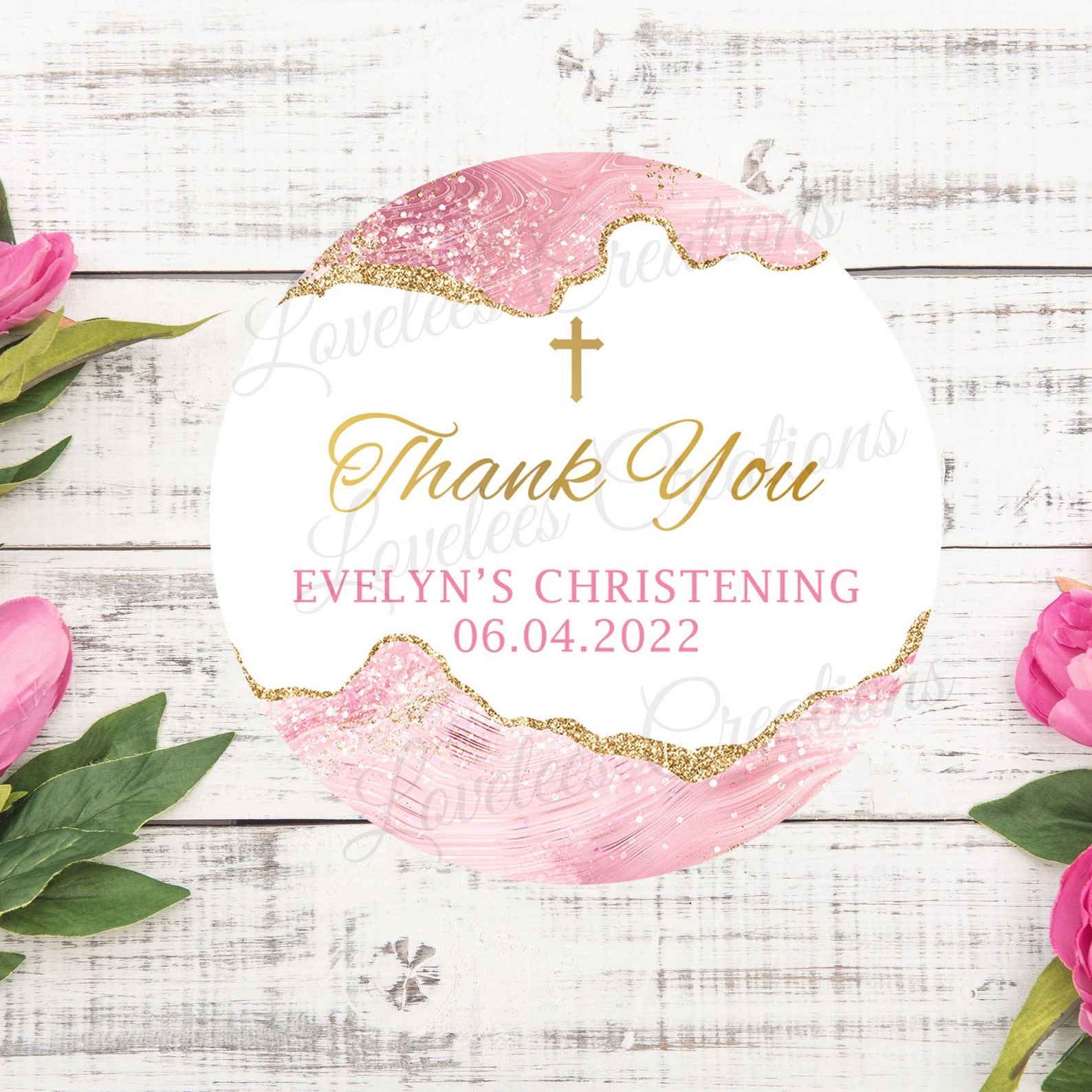 Baptism Favor Stickers - Christening Stickers - Baptism Labels ...