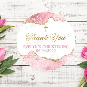 Baptism Favor Stickers - Christening Stickers - Baptism Labels ...