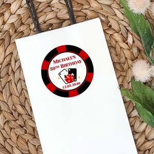 Poker Chip Theme Birthday Label, Personalized Poker Theme Bachelor ...
