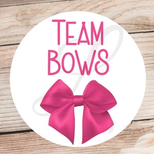 Team Boots Team Bows Baby Shower Sticker, Gender Reveal Baby Shower ...