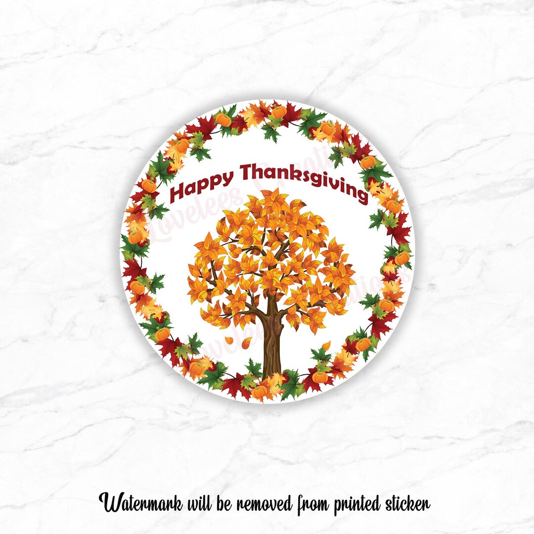 Round Favor Stickers - Fall/thanksgiving, Thanksgiving Stickers - Etsy