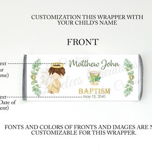 Angel Baptism Personalized Chocolate Bar Wrapper, Boy Custom ...