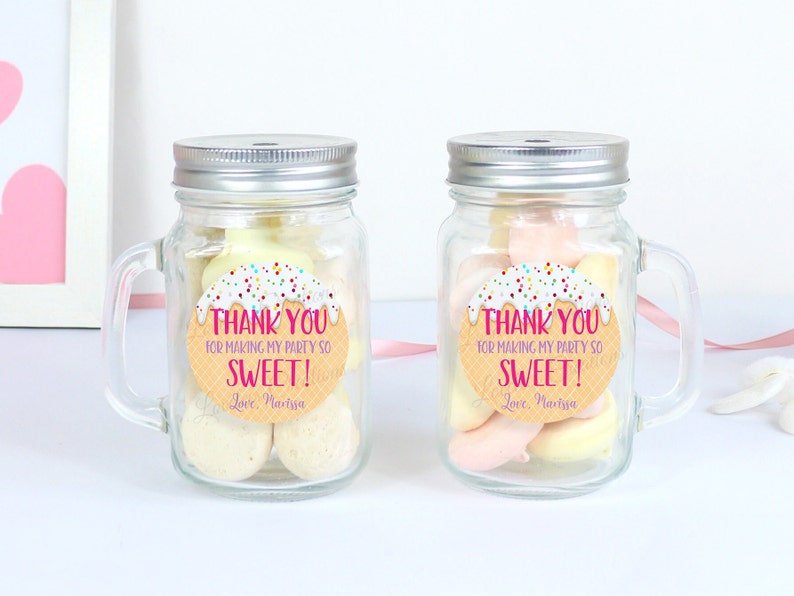 Sweet Personalized Birthday Stickers Ice Cream Birthday - Etsy