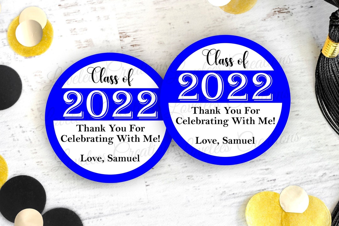 Graduation Sticker - 2024 Graduation Label, Personalized Blue ...