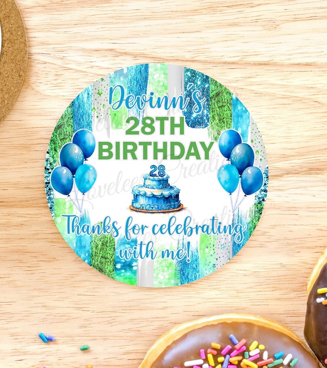 Personalized Birthday Sticker - Boy Custom Birthday Favor Sticker ...