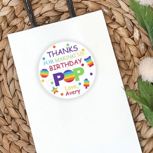 Personalized Pop It Birthday Sticker, Custom Pop It Birthday Label ...
