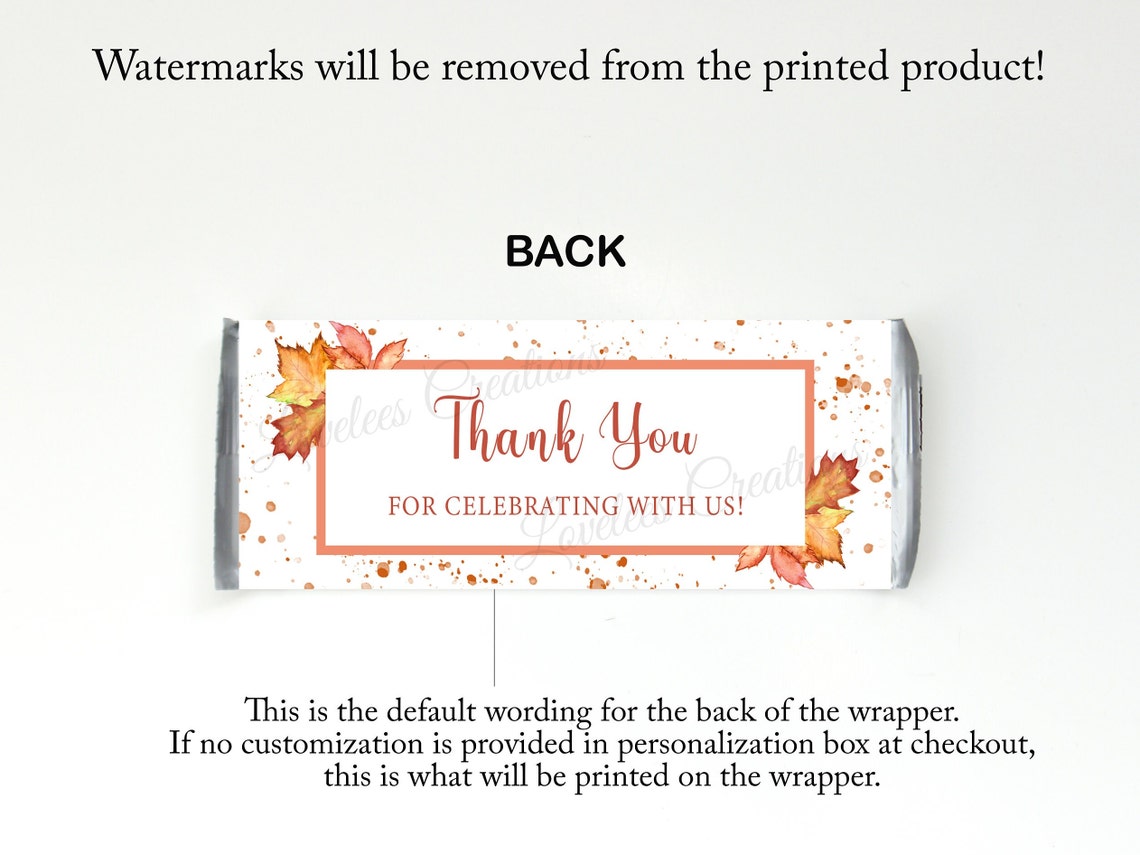 Fall in Love Chocolate Bar Wrapper - Fall Wedding - Fall Wedding Shower ...