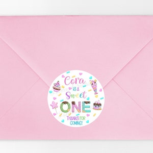 Sweet One Personalized 1st Birthday Stickers, First Birthday Custom ...