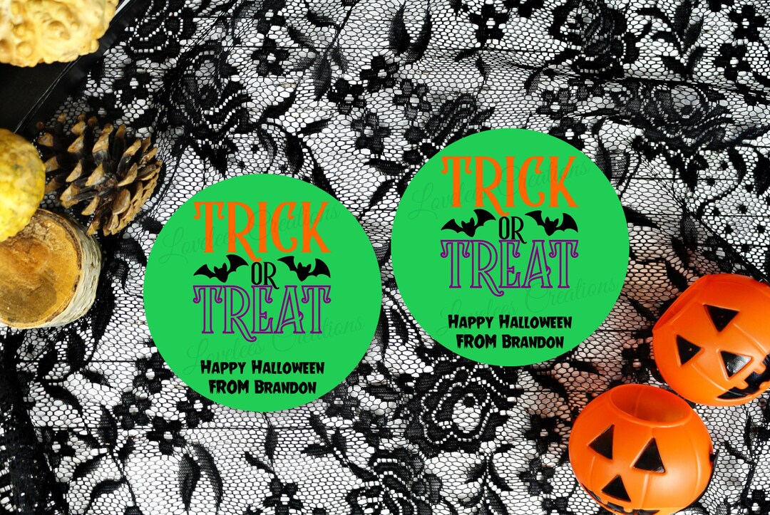 Trick or Treat Stickers, Personalized Halloween Labels, Custom ...