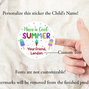 Personalized Kids Summer Sticker, Custom Last Day of School Label, End ...