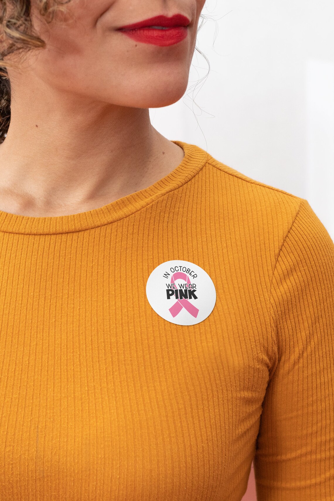 In October We Wear Pink Sticker Sticker - Breast Cancer Awareness Label ...