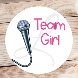 Team Boy Team Girl Baby Shower Sticker, Team Guitar and Team Microphone ...