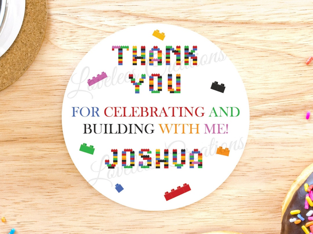 Building Blocks Birthday Sticker, Building Bricks Birthday Sticker, Boy ...