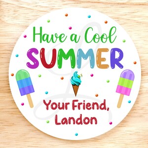 Personalized Kids Summer Sticker, Custom Last Day of School Label, End ...