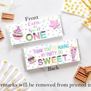 Sweet One First Birthday Chocolate Bar Wrapper, 1st Birthday Candy Bar ...