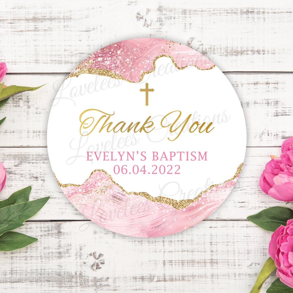 Baptism Favor Stickers - Christening Stickers - Baptism Labels ...