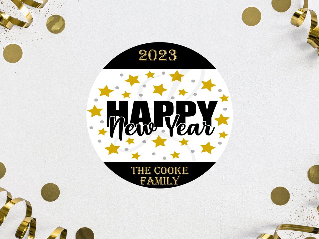 Personalized New Years Eve Party Stickers, Holiday Stickers, New Years ...
