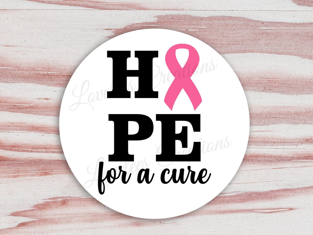 Hope for A Cure Sticker - Breast Cancer Awareness Stickers - Cancer ...