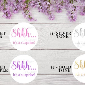 Shhh...it's a Surprise Sticker - Invitation Sticker - Envelope Sticker ...