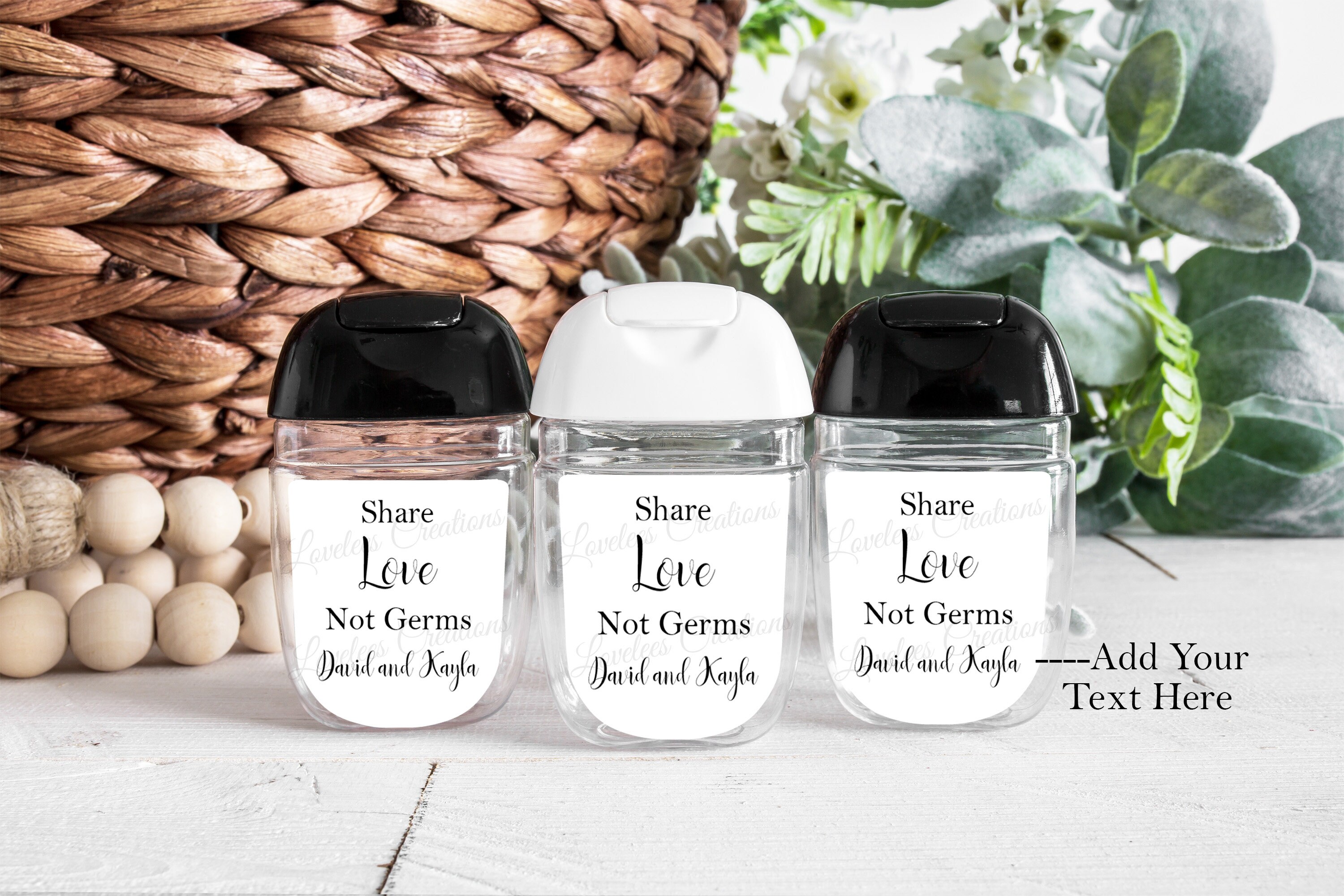 Share Love Not Germs - Sanitizer Label - Sanitizer Sticker - Wedding ...