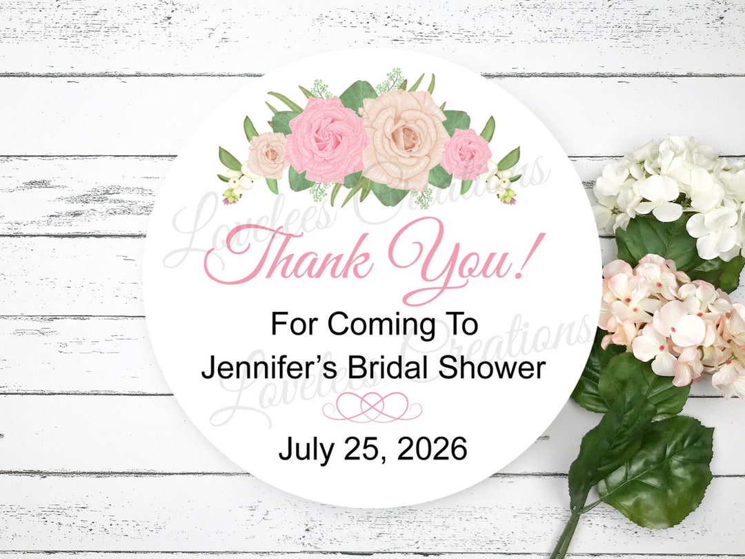 Bridal Shower Sticker - Wedding Shower Sticker - Thank You Sticker ...