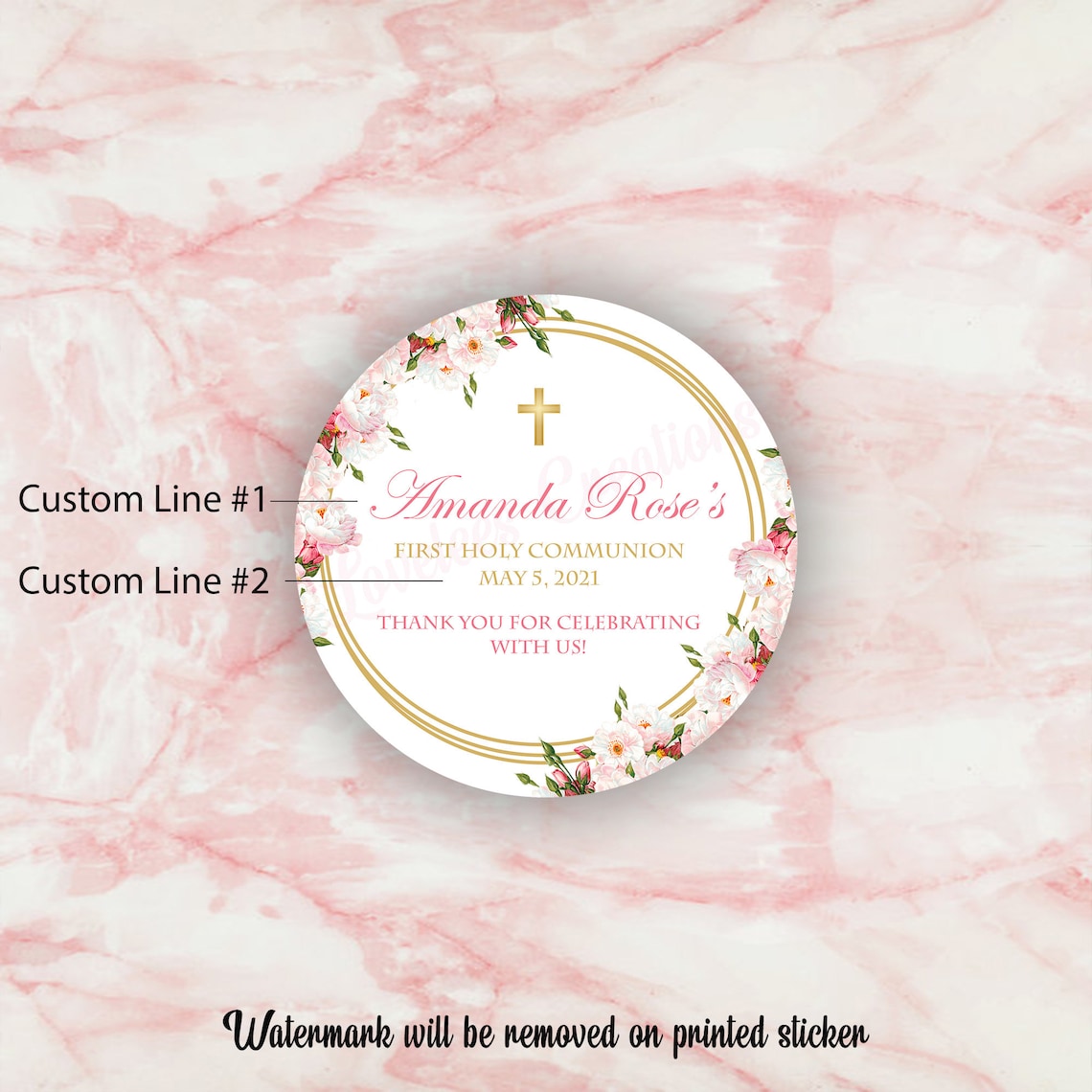 Communion Sticker, Personalized First Holy Communion Stickers, Custom ...