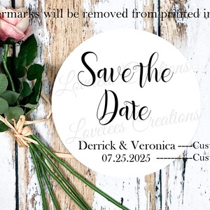 Save the Date Round Sticker 100 - Etsy