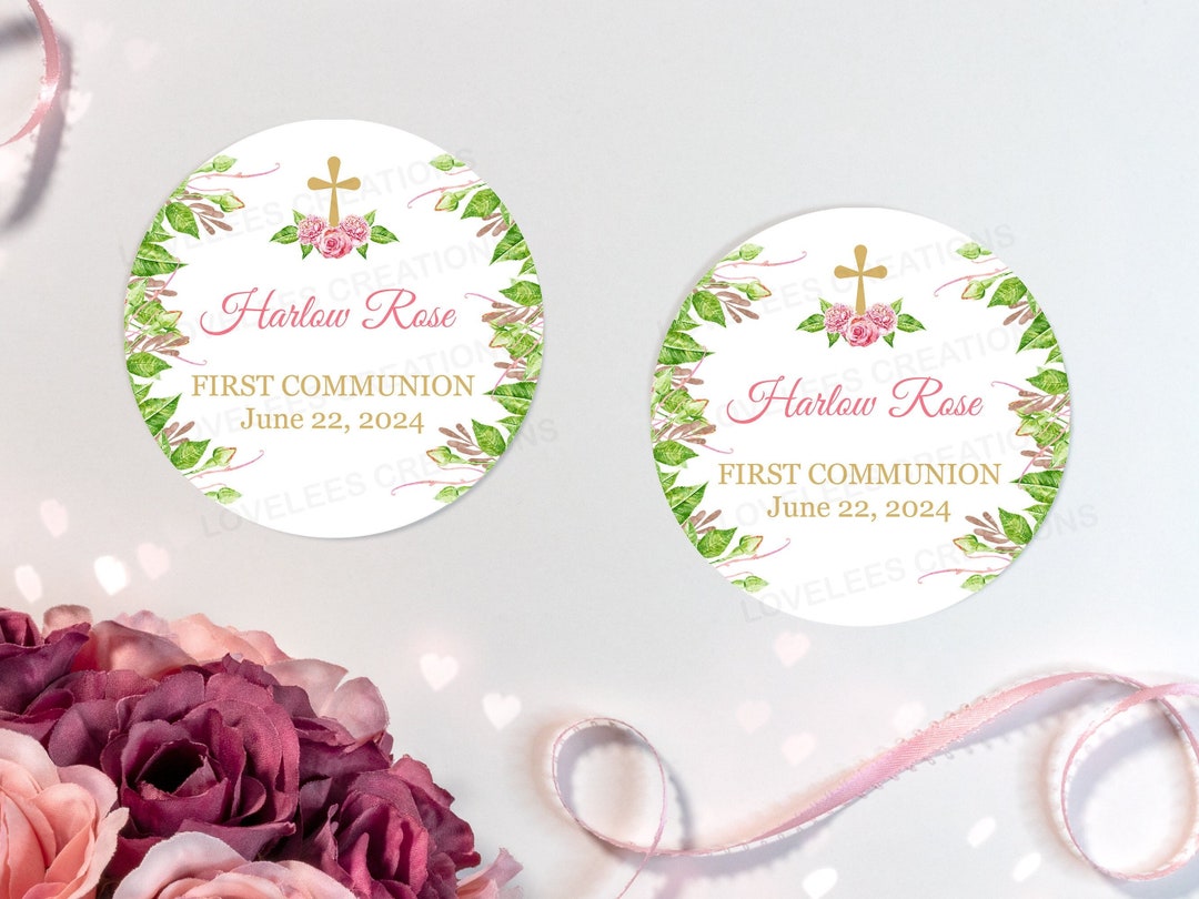 Personalized First Holy Communion Stickers, Custom Holy Communion Favor ...