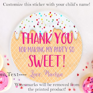 Sweet Personalized Birthday Stickers, Ice Cream Birthday Custom Labels ...