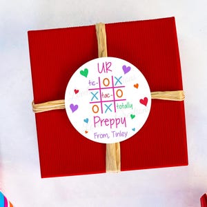 Personalized School Kids Valentines Day Sticker, Custom Tic-tac-totally ...