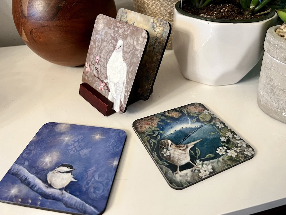 Coasters Bird Coasters Set of 4 Unique Bird Images With - Etsy