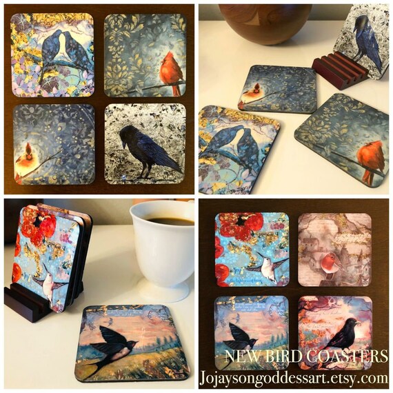 Coasters Bird Coasters Set of 4 Unique Bird Images With - Etsy UK