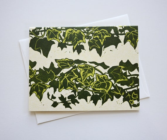 Ivy Card Ivy Stationery Green Ivy Notecard Variegated Ivy | Etsy