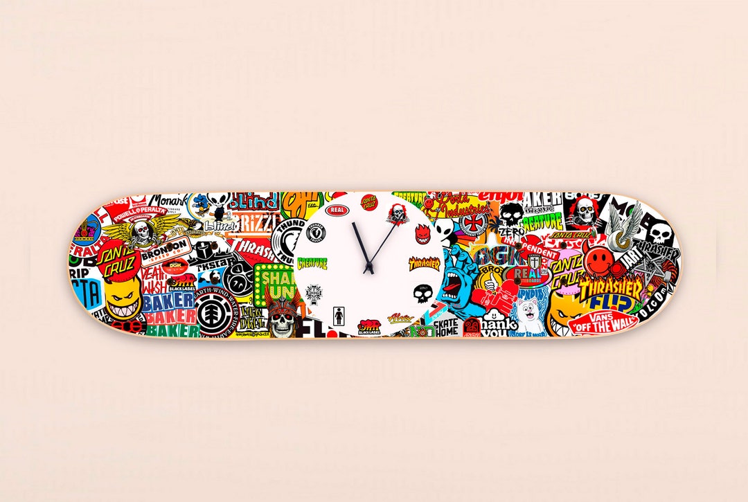 Skateboards Wall Clock, Skate Brands Clock, Skateboard Decoration, Gift ...