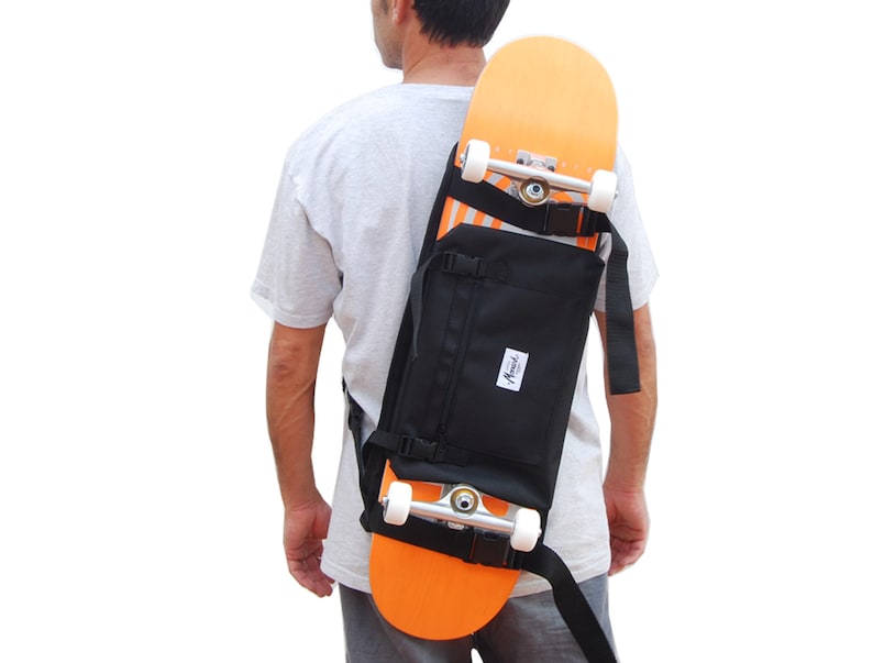 Skateboard Backpack - Black - Etsy