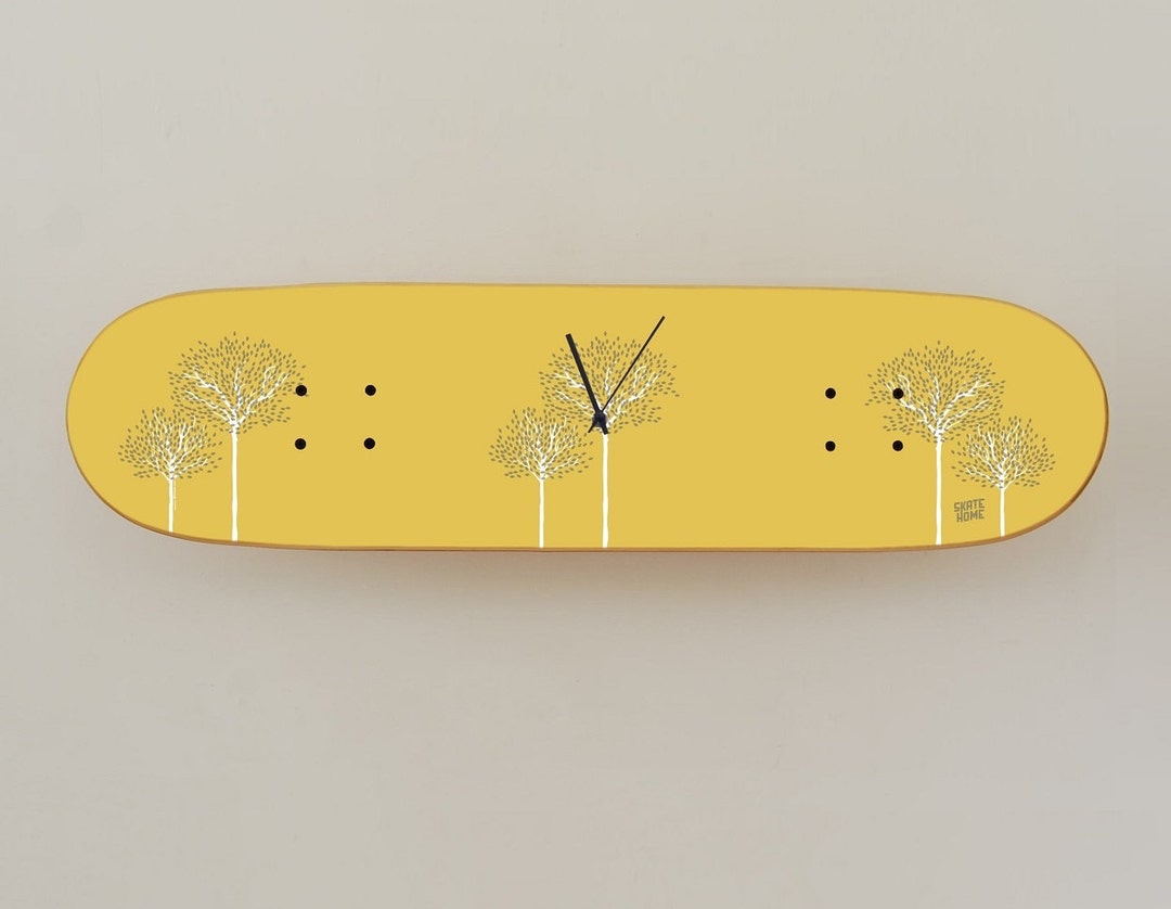 Skateboard Wall Clock Birch Tree - Etsy