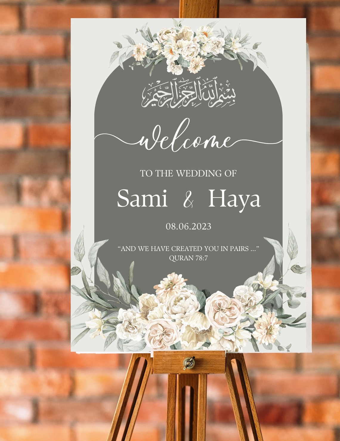 Muslim Wedding Welcome Sign, Nikkah Welcome Sign, Ketl Kitab, Digital ...
