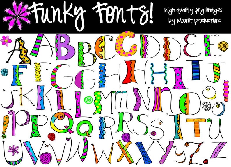 Funky Font Instant Download - Etsy