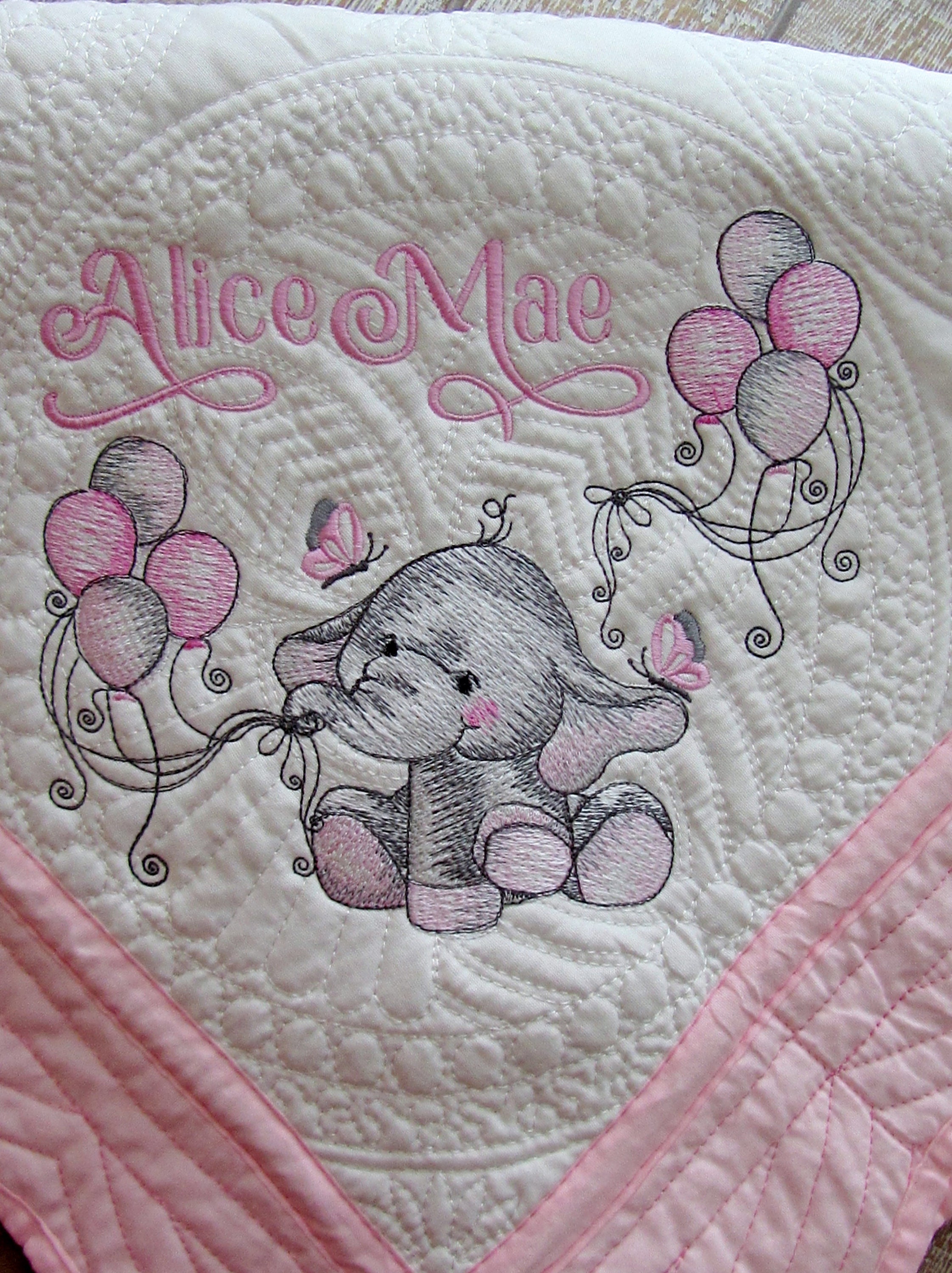 Embroidered Baby Quilt Personalized Heirloom Baby Quilt With | Etsy