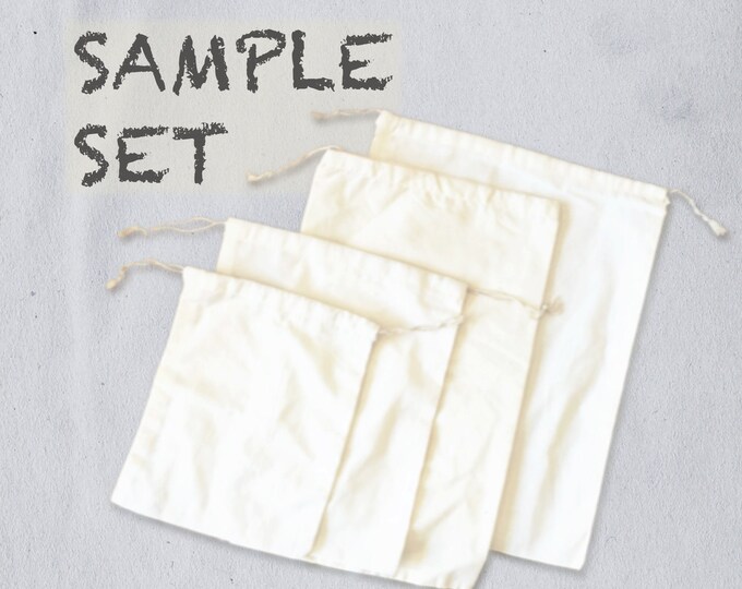 SAMPLE Set Large Sizes Plain Cotton Muslin Drawstring Bags - Etsy