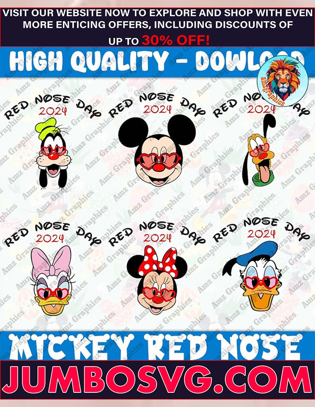 6 Mouse and Friend Cartoon Red Nose Day Png Bundle, Red Nose Cartoon ...