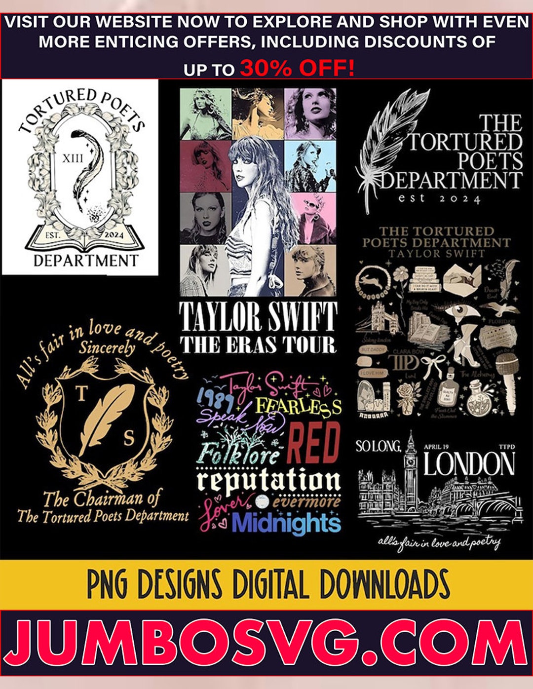 The Tortured Poets Department Png Bundle , the Eras Tour Png, the ...