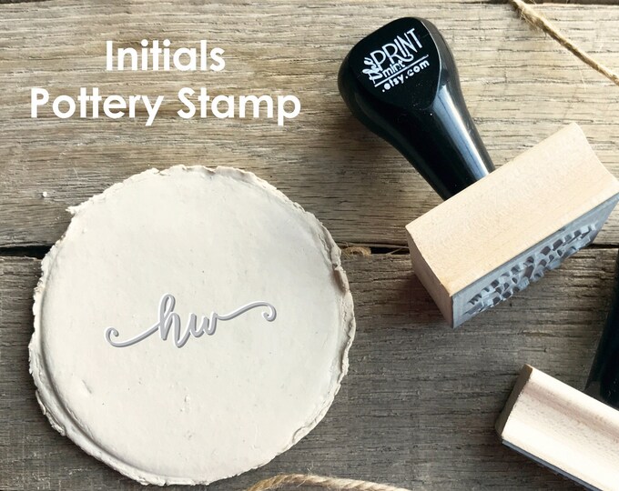 Custom Clay Stamp With Name and Heart Drawing, Stamp for Fresh Clay for ...