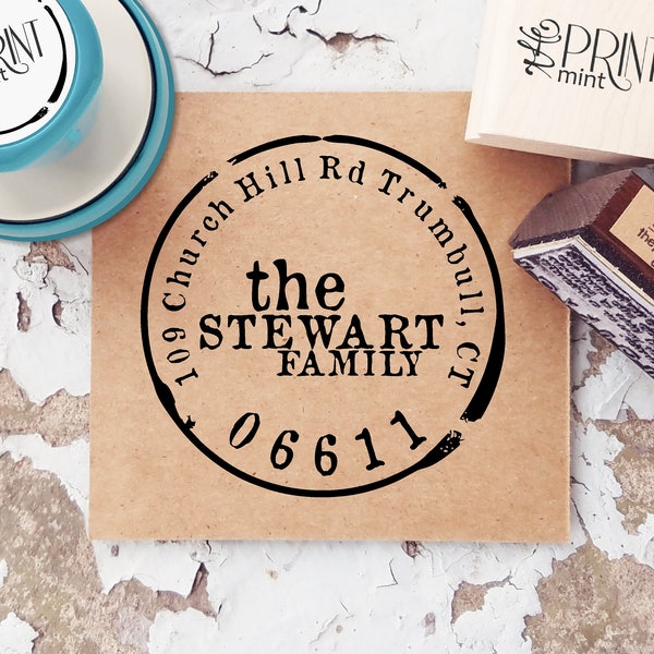 Round Address Stamp - Etsy
