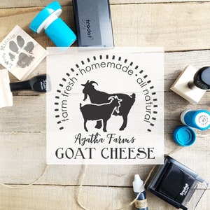 Goat Stamp Custom Goat Labels Stamp Farm Fresh Rubber Stamp | Etsy