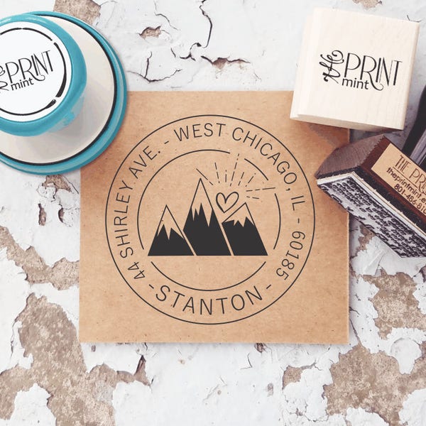 Mountain Stamp - Etsy